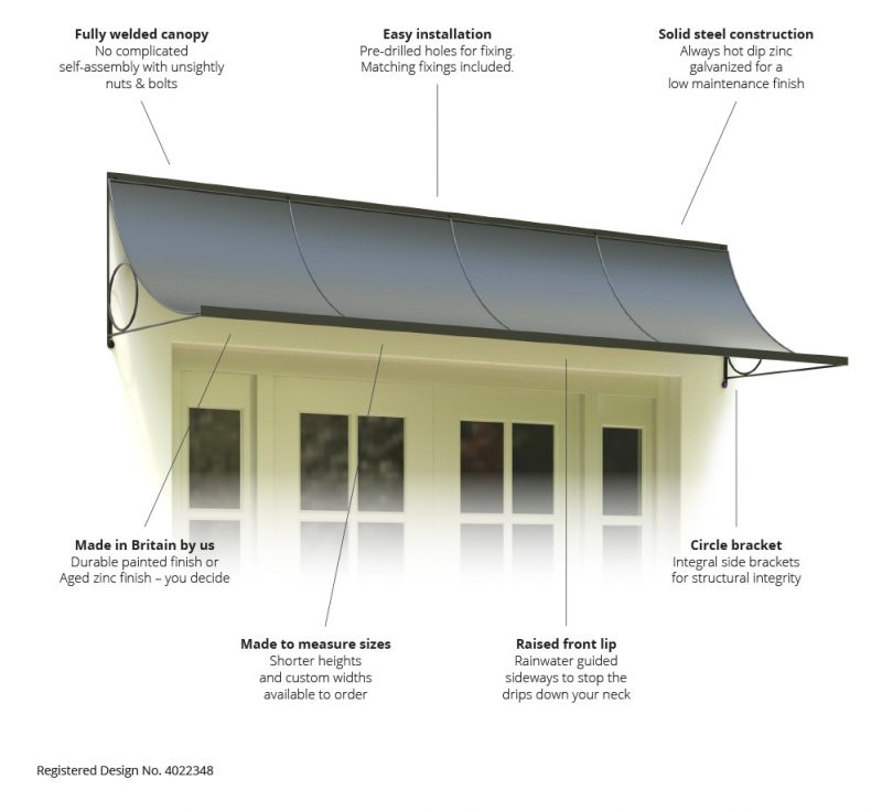 Door canopy – 8’ Large door canopies